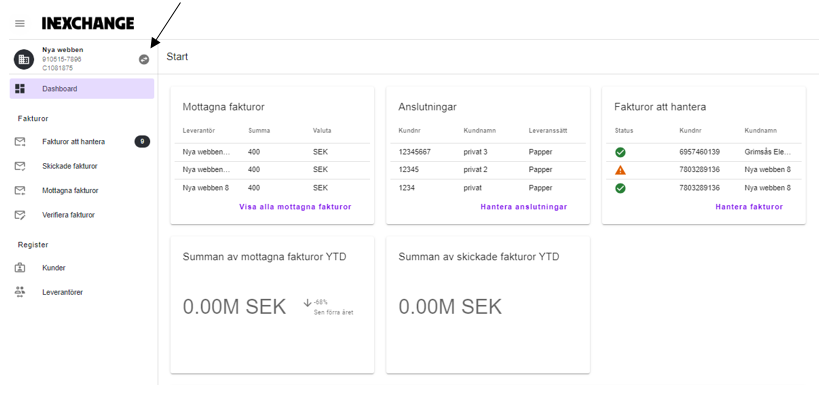 Switching between companies – Inexchange Helpcenter