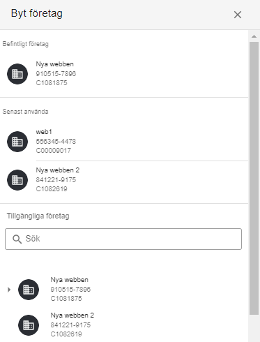 Switching between companies – Inexchange Helpcenter